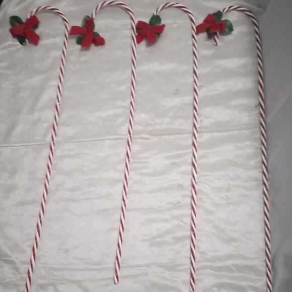 Source Unknown | Holiday | Red White Hard Candy Cane Wbow About 3ft ...